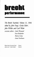 Brecht Performance: The Brecht Yearbook by John Fuegi (Editor), Gisela ...
